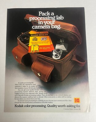 1981 Kodak Color Processing Print Ad Mailers Film Rolls Leather Camera ...