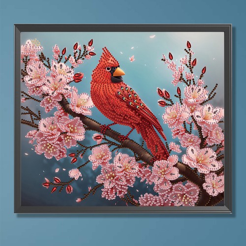 5D DIY Partial Special Shaped Drill Diamond Painting Kit Cardinal Decor ...