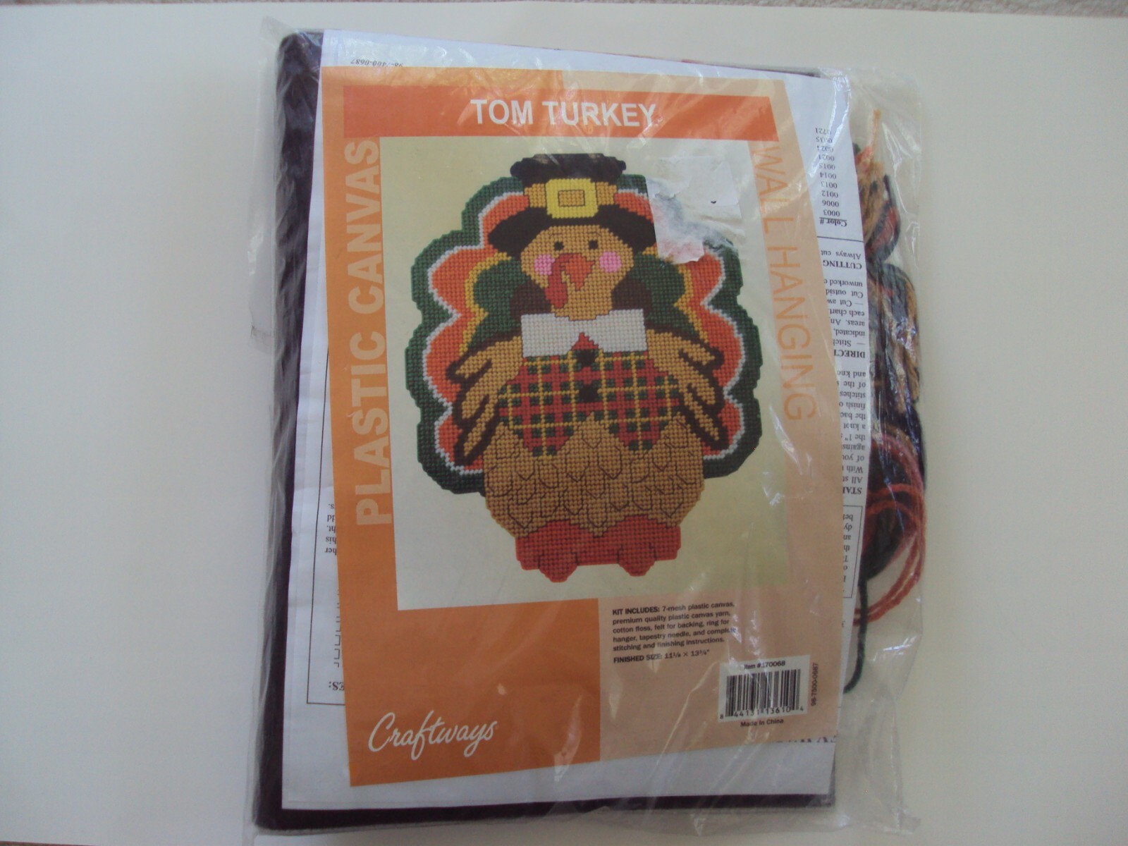 New Craftways Country Cross Stitch Kit Thanksgiving Tom Turkey Kit Wall ...