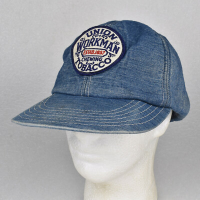 Vintage Union Workman Chewing Tobacco Blue Denim Snapback Hat Cap MADE ...