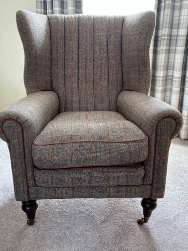 Tetrad Harris Tweed Dunmore Armchair. Bracken Herringbone/Brompton Tan ...