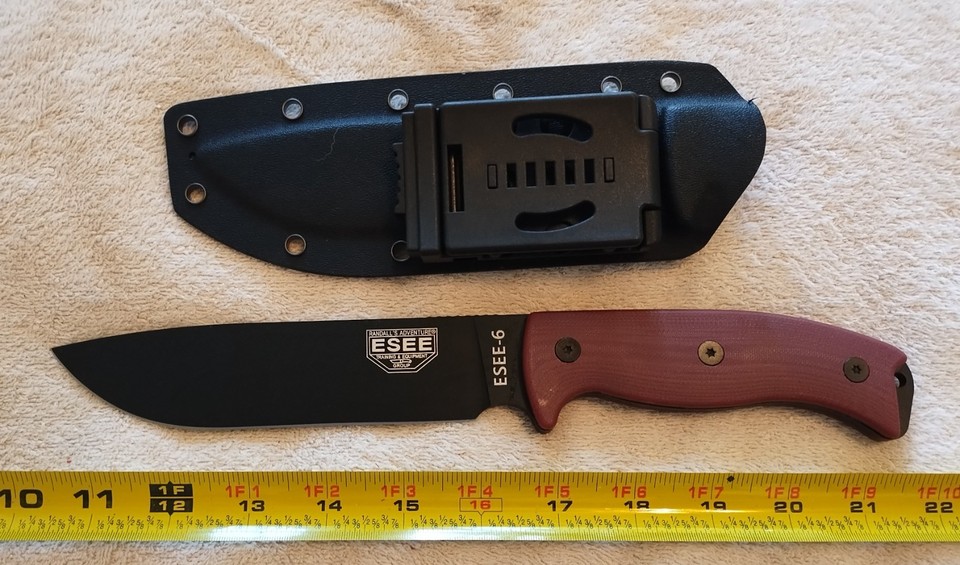 Large Survival Hunting knife, 12" long, full tang fixed blade, Kydex ...