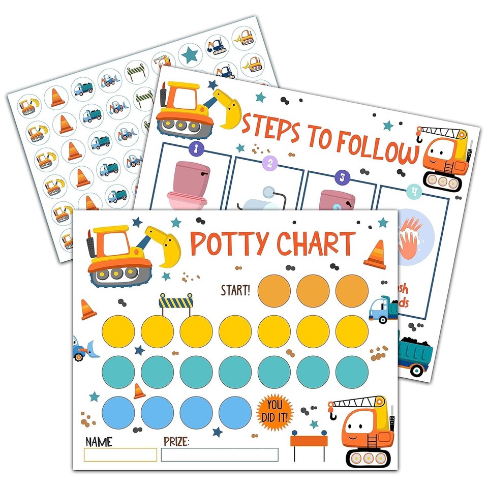 Sun Rainbow Potty Training Sticker Chart 10 Potty Charts W/ 216 Round ...