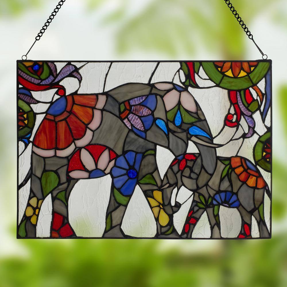 Elephant Stained Glass Pattern Majestic Elephant Stained Glass Panel