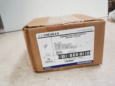 Box of 10 Thomas and Betts CSB-2/0-4-S, 4 Port, Same Side Splice ...