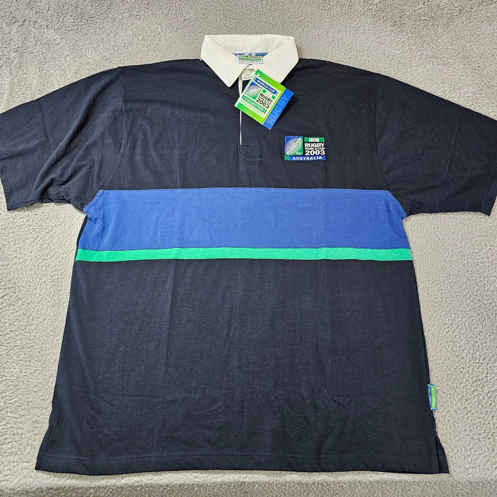 Australia Rugby Polo Shirt Mens Extra Large Blue World Cup 2003 IRB ...