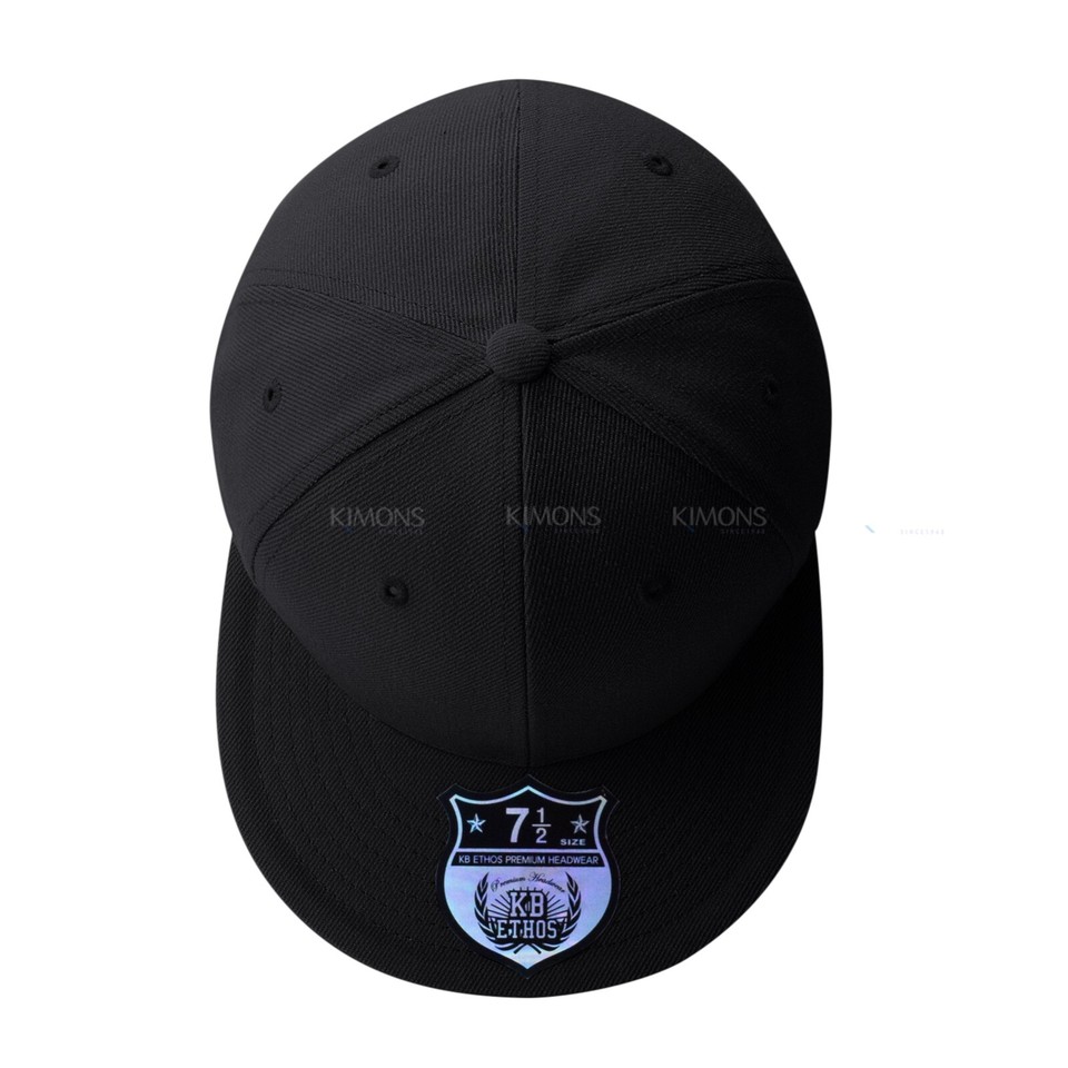 Premium Solid Fitted Baseball Cap Hat Blank Plain Flat Bill 9-Sizes ...