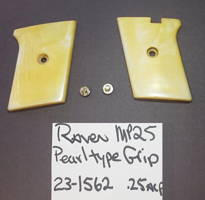 Raven Arms MP 25 ACP PEARL TYPE GRIP SET W CHROME SCREWS ITEM # 23-1562 ...