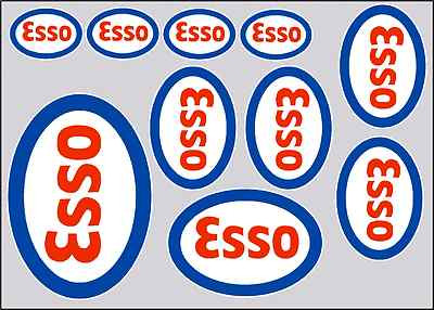 ESSO STICKER SET - SHEET OF 10 STICKERS - DECALS | eBay