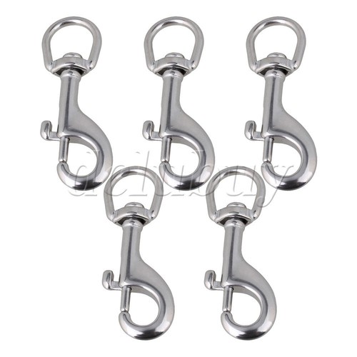 5PCS Stainless Steel 90mm Swivel Round Eye Bolt Snap Lifting Pet Chains ...