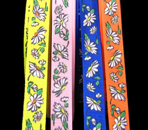5 Yards Daisy Flowers Daisies Cute Grosgrain Ribbon 5/8"W [ YOU CHOOSE ...