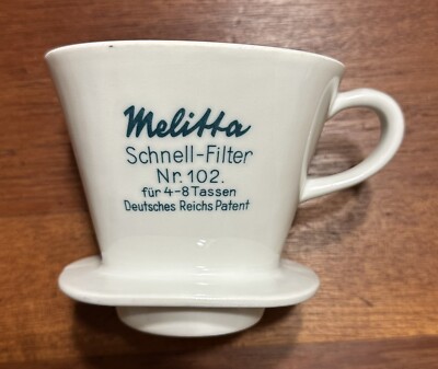 Melitta Schnell-Filter 102 Deutsches Reichs Patent 4-Loch 4-8 Tassen ...