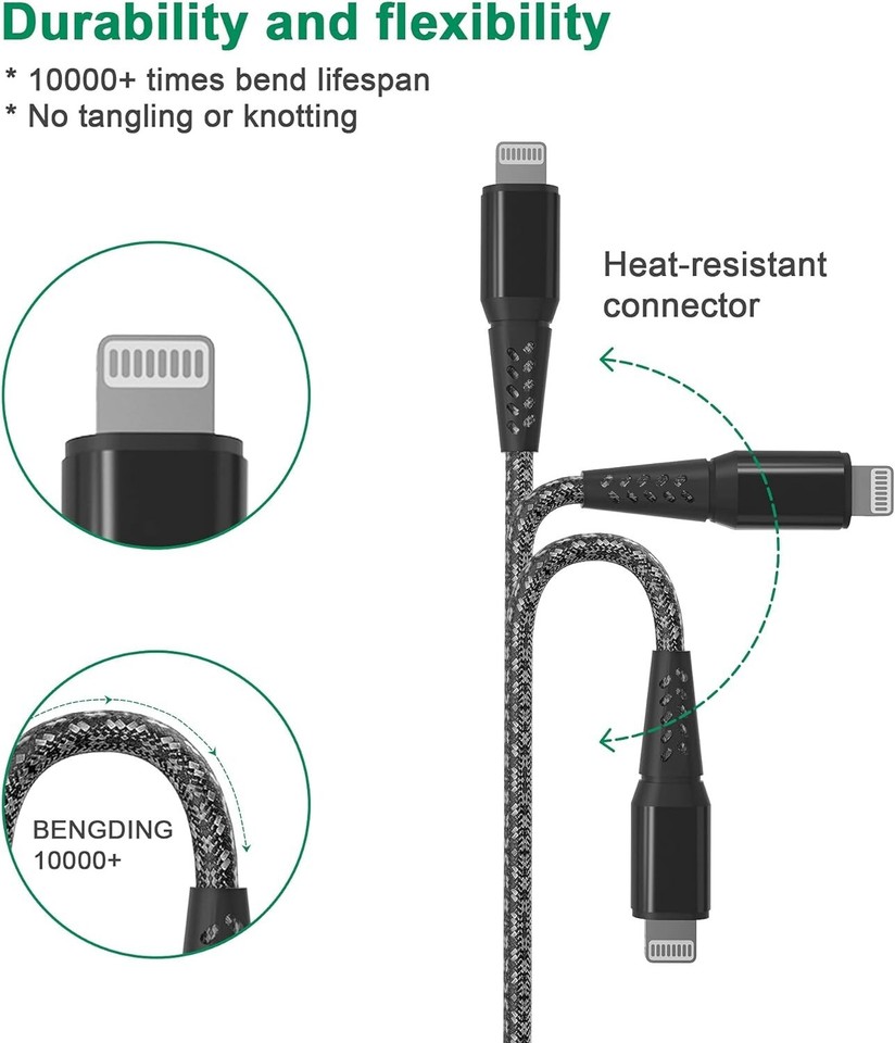 iPhone Charger Cord 20FT/6M [Apple MFi Certified] Lightning Cable Extra ...