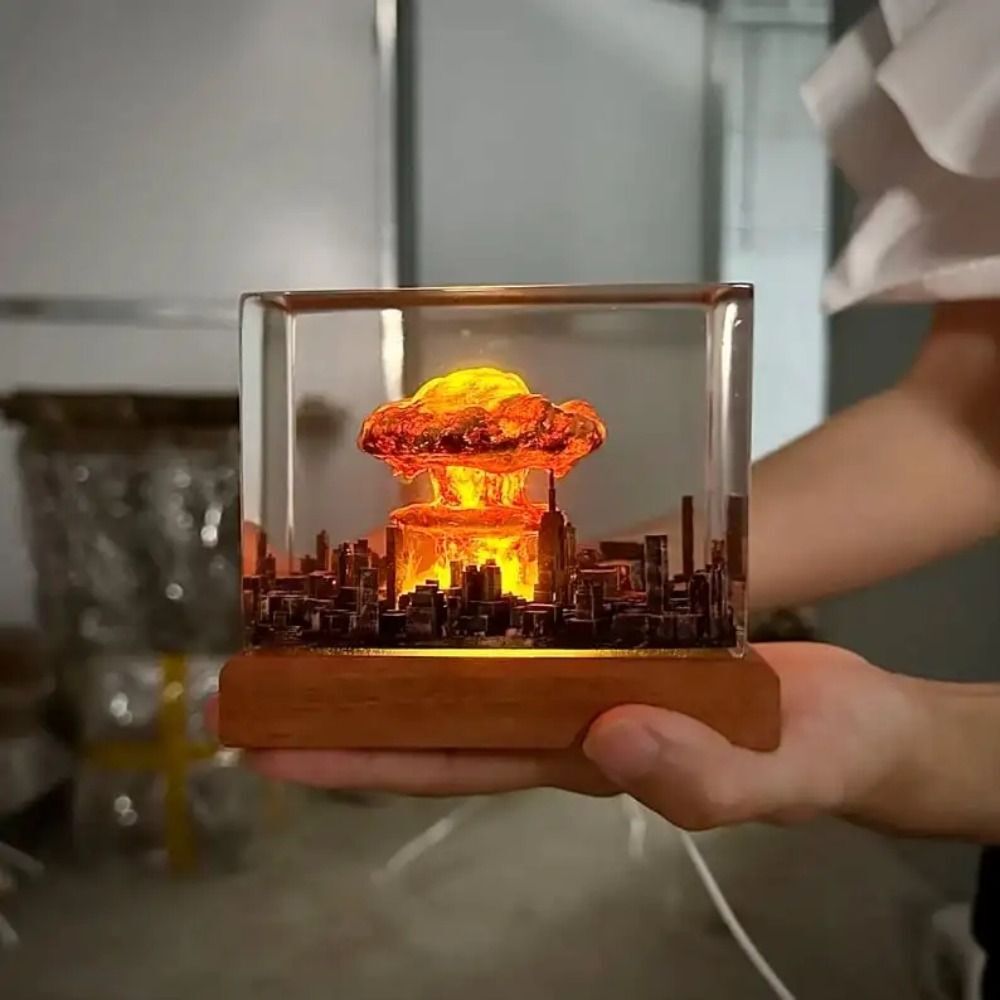 Nuclear Explosion Bomb Mushroom Cloud Lamp Flameless Lamp USB 3D Night ...