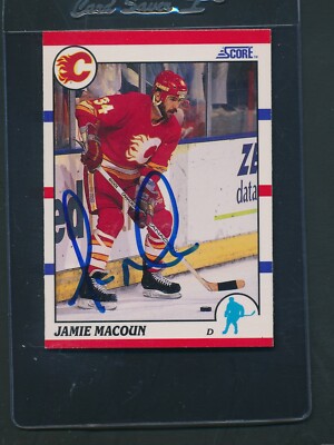 1990/91 Score #216 Jamie Macoun Flames Signed Auto *D3845 | eBay