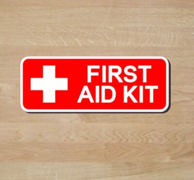 First Aid Kit Sticker Decal Emergency Red Cross 1st Health Safety EMT ...