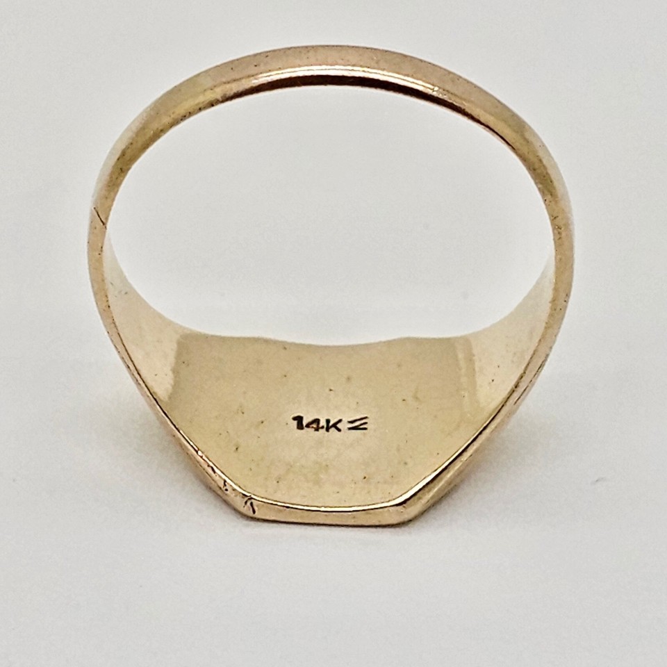 J.R.WOOD ART NOUVEAU 14K SOLID GOLD 'JC' SIGNET RING,8.5 | eBay