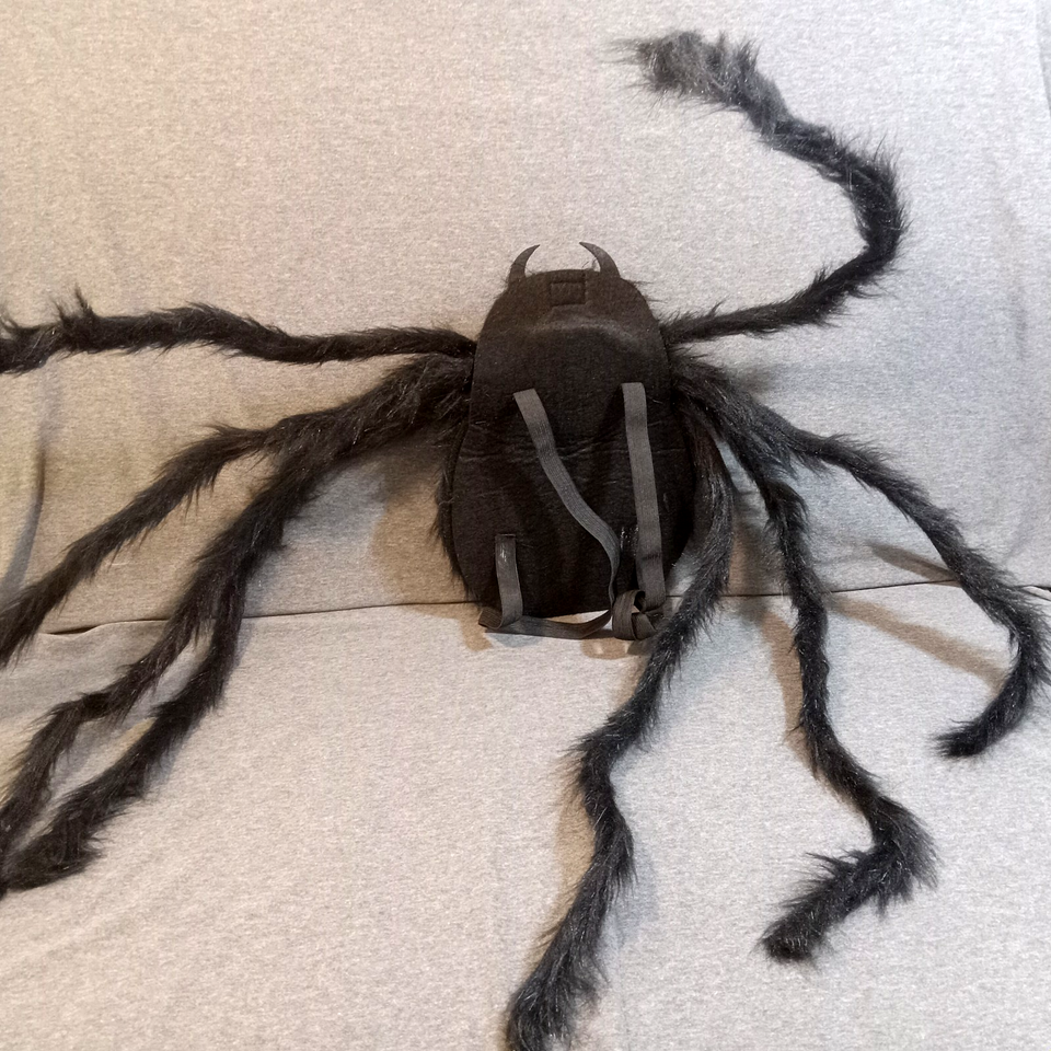 Halloween Prop Decorative Hairy Spider Black Long Legs Red Eyes 21 ...