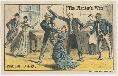 Vaudeville Play Villain Attempts To Stab Woman 1880's Trade Card | eBay