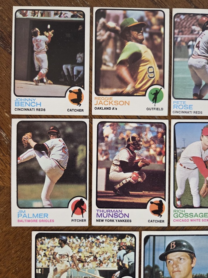 1973 TOPPS STAR/HOF LOT BENCH, MUNSON, PETE ROSE, GOSSAGE RC, FISK EX ...