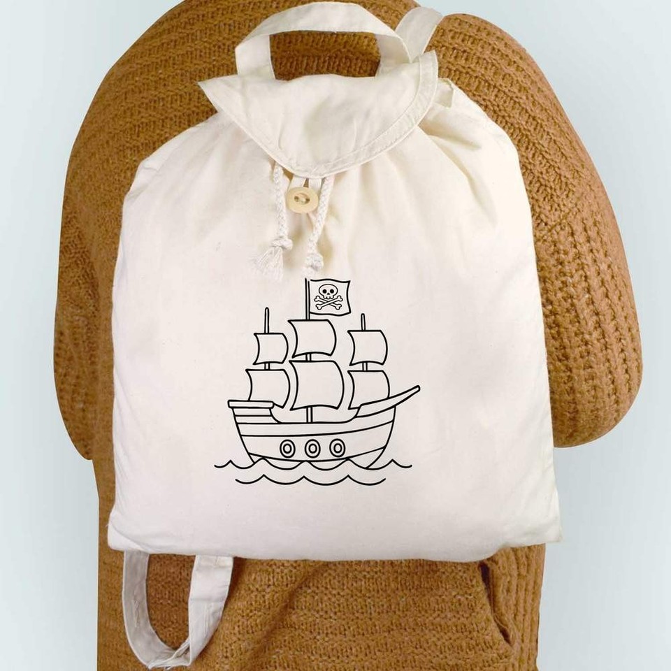 'Pirate Ship' Canvas Rucksack / Backpack (RK00042667) | eBay UK