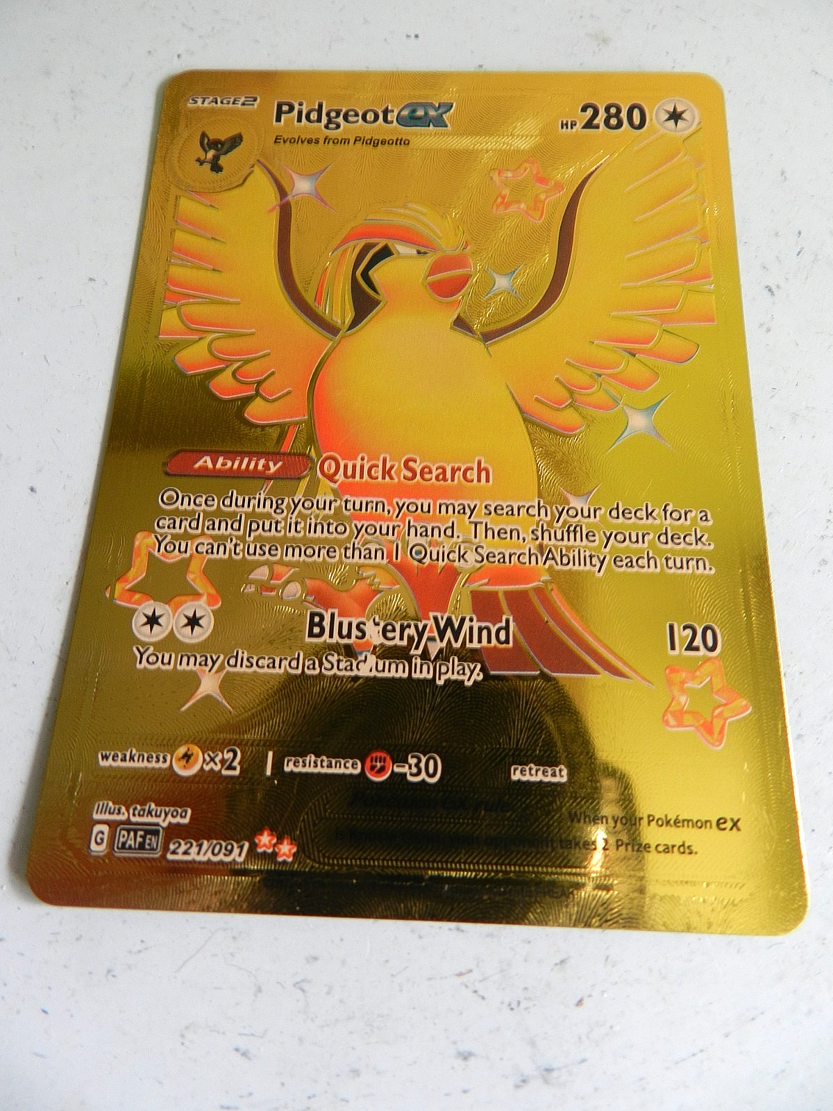 2024 PIDEOT EX HP2800 GOLD FOIL FAN ART POKEMON CARD 221/091 | eBay ...