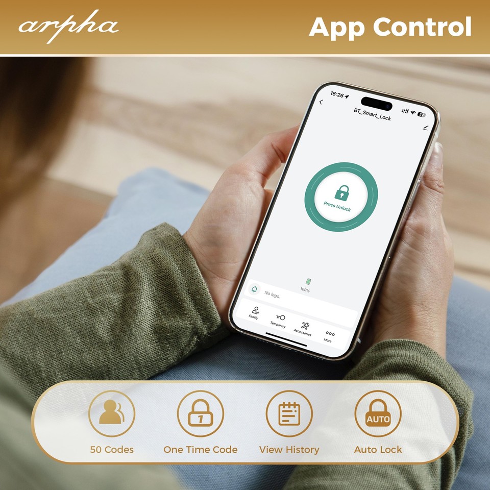 ARPHA Keyless Entry Smart Door Lock Password Fingerprint Deadbolt ...