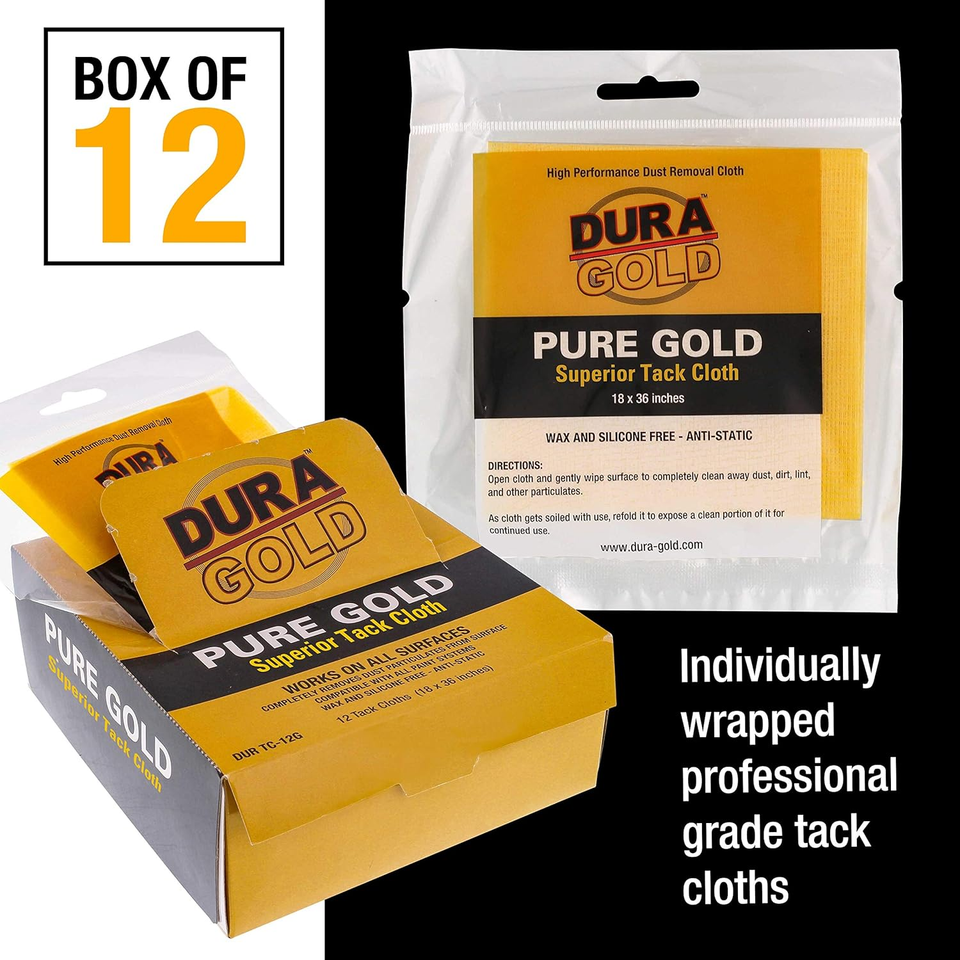 - Pure Gold Superior Tack Cloth (Pack of 12), Woodworking, Automotive ...