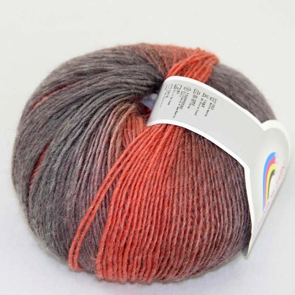 Sale DIY 8Ballsx50g Soft Cashmere Wool Colorful Rainbow Shawl Hand Knit ...