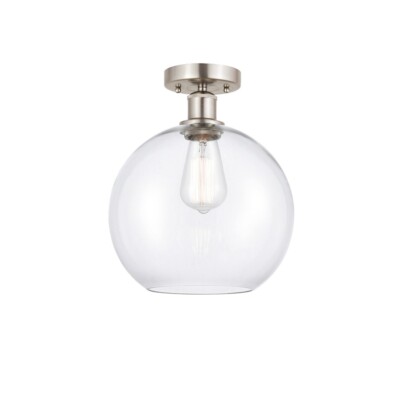Innovations Edison Athens 10" 1 Light Semi-Flush, SN/Clear - 616-1F-SN ...