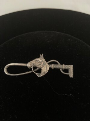 Whip and Horse Head Facing Left Sterling Silver Pin | eBay