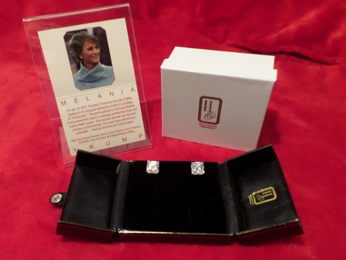 First Lady Melania Trump Princess Cut Diamond Earrings (President ...
