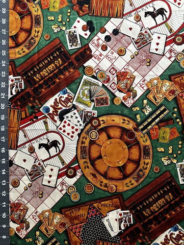 Pleasures & Pastimes Robert Kaufman Gambling Board Games Fabric 1Yd | eBay
