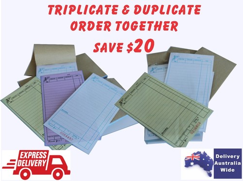 200 LARGE Restaurant Docket Books (100 Duplicate & 100 Triplicate ...