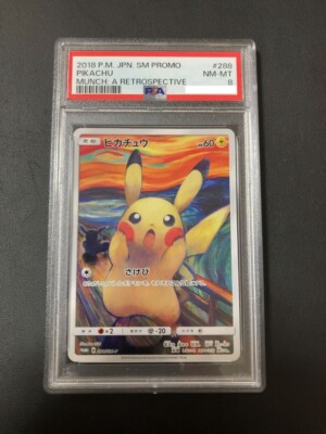 PSA 8 Pikachu Munch The Scream Promo 288/SM-P 2018 Pokemon Card ...