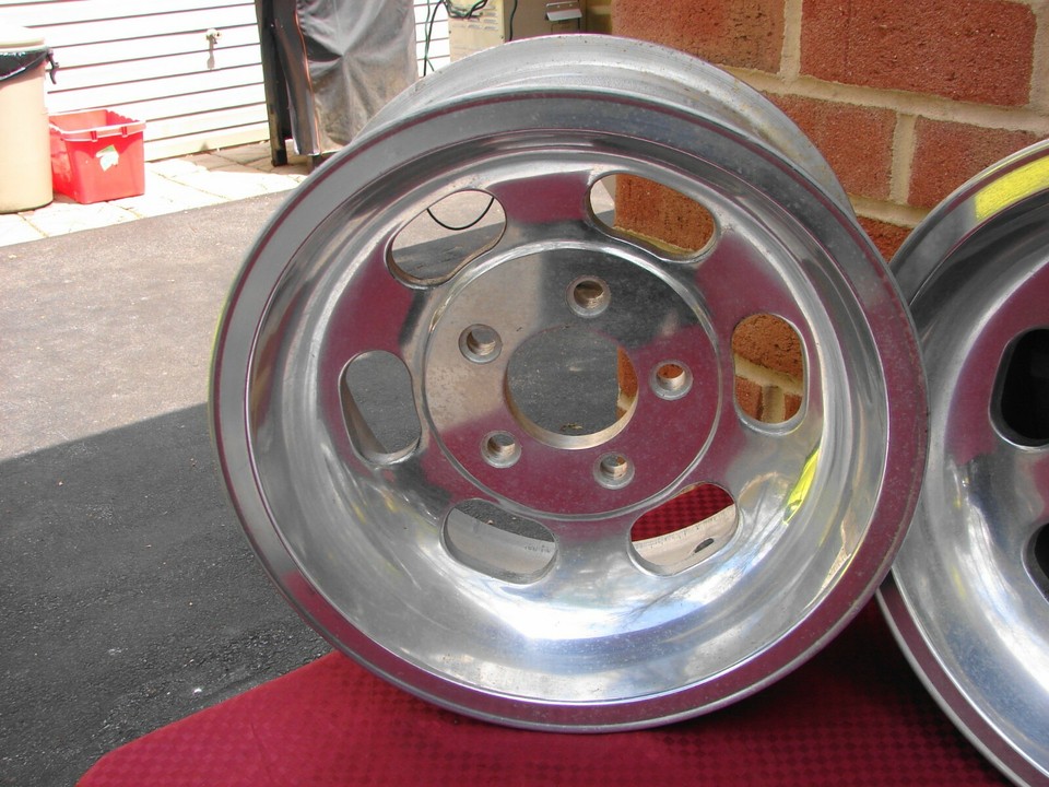 VINTAGE NOS DRAGMASTER 14X6.25 ALUMINUM SLOT WHEELS 14X6 5X4.75 BC GM ...