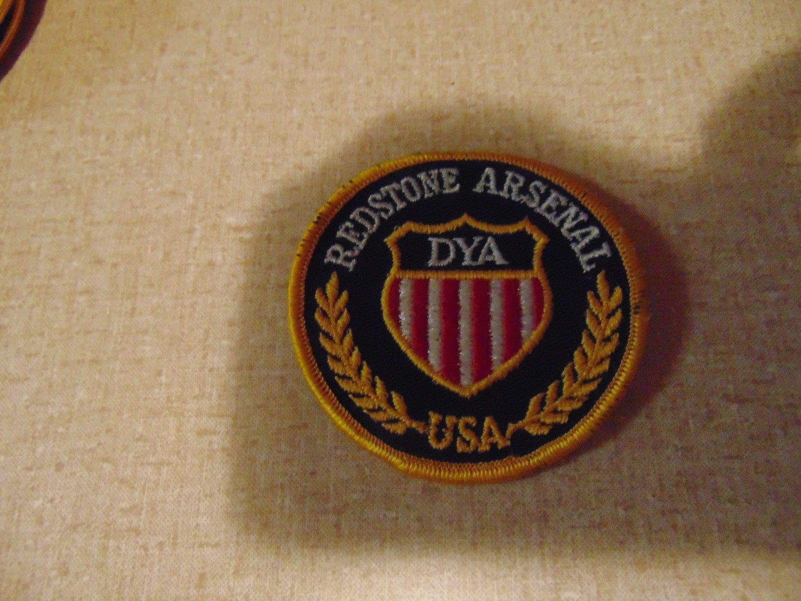 MILITARY PATCH REDSTONE ARSENAL DYA USA 3 INCHES ROUND VERY OLD NO ...