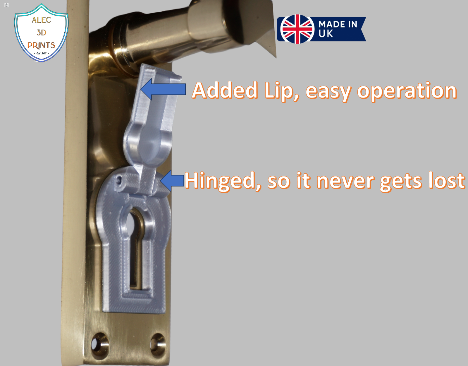 Traditional Keyhole Hinged Cover Draught Excluder - Silk Silver | eBay UK