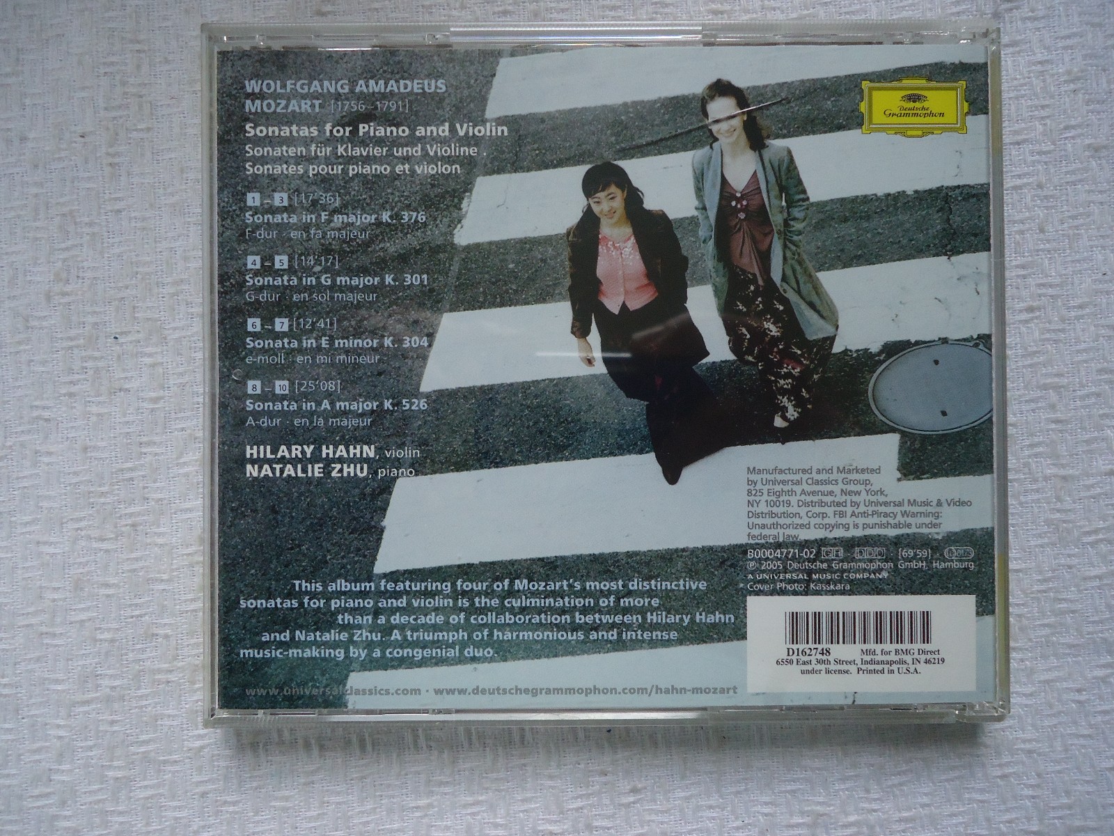 HILARY HAHN NATALIE ZHU Mozart: Violin Sonatas 301; 304; 376; & 526 CD ...