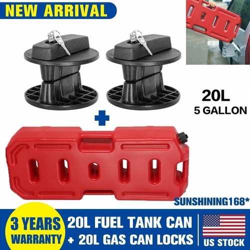 5Gallon 20L Fuel Can Gas Tank Container Backup Storage w/ Lock for Jeep ...