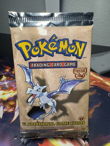 Pokemon 1st Edition Fossil Booster Pack FACTORY SEALED WOTC Areodactyl ...