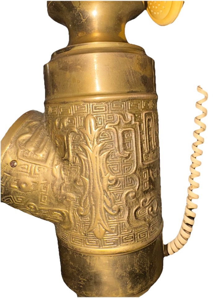 Tall Brass Rotary Phone 41 in Heavy Ornamental Intricate Brass Phone ...