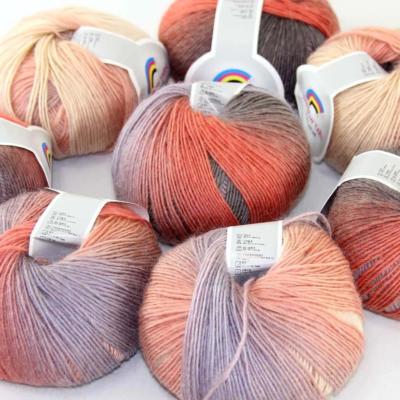 Sale DIY 8Ballsx50g Soft Cashmere Wool Colorful Rainbow Shawl Hand Knit ...