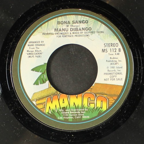 Manu Dibango : Happy Feeling / Bona Sango Mango 7" Simple 45 RPM | eBay
