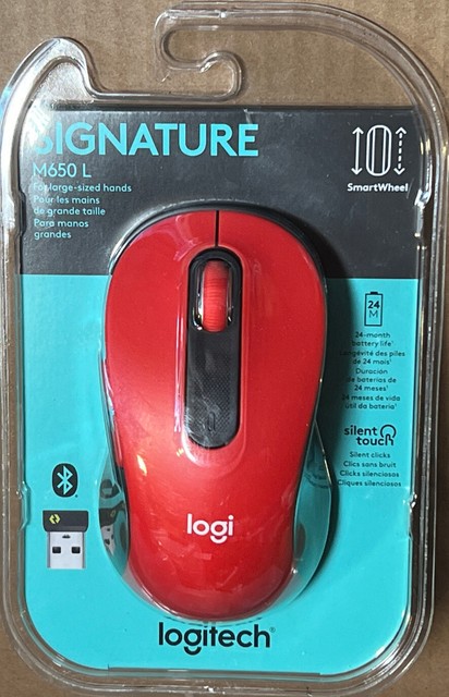 Logitech SIgnature M650 L Wireless Mouse - Red for sale online | eBay