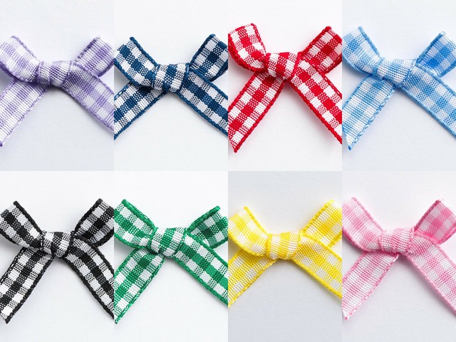 6mm Gingham Bows 3cm Wide Pack of 100 Red 9231 for sale online | eBay