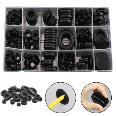 125pcs Rubber Grommets Blanking Closed Or Open Blind Assorted Sizes ...