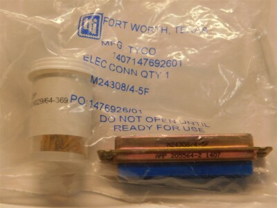 Mil Spec Tyco M24308/4-5F 50pos D-Sub Connector, M39029/64-369 Male ...