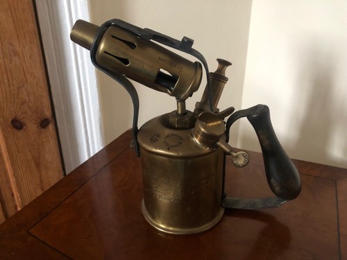 Vintage Max Sievert Brass Blow Torch "SATURNUS No 2" With Wooden Handle ...