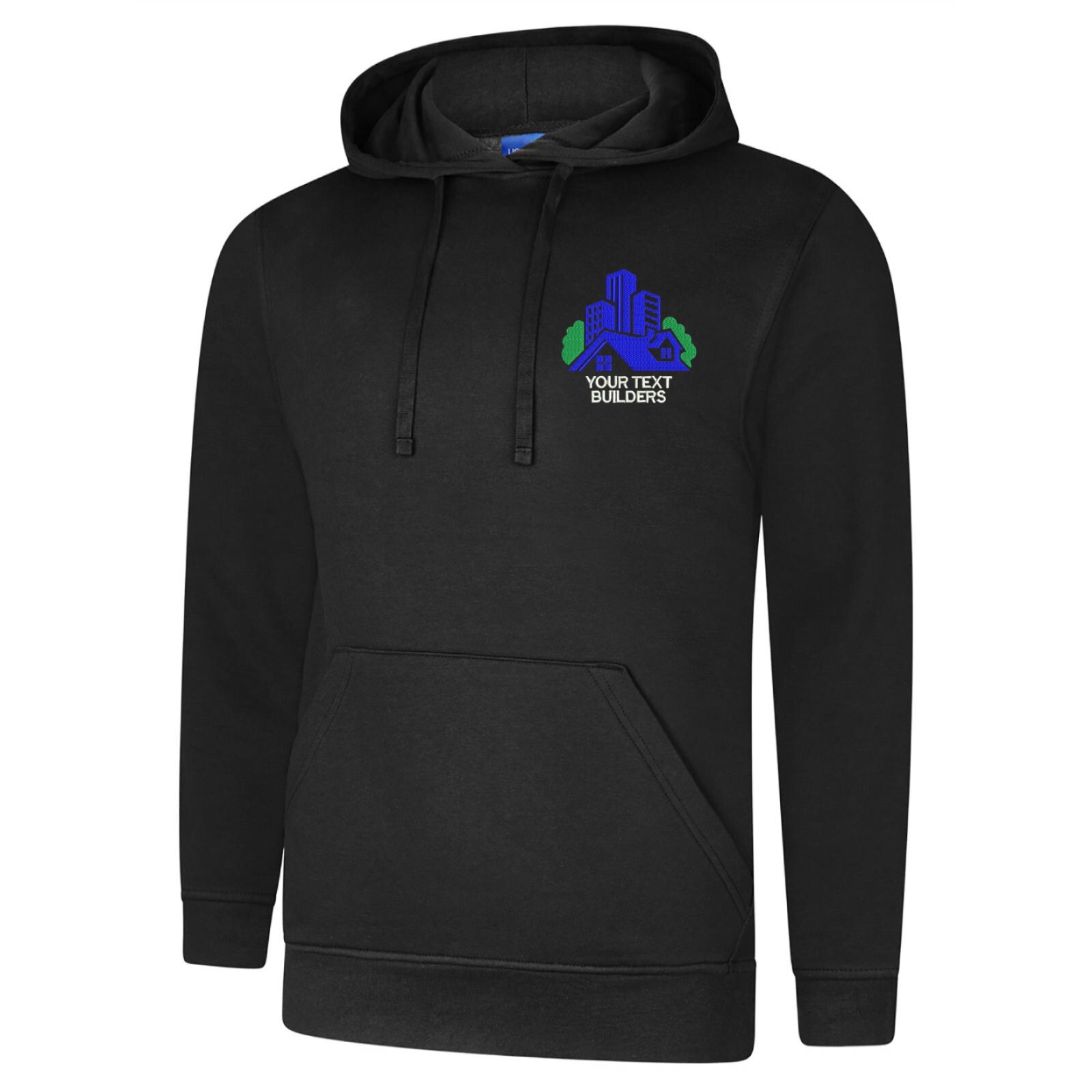 Personalised Custom Embroidered Hoodie Your Text Construction Building ...